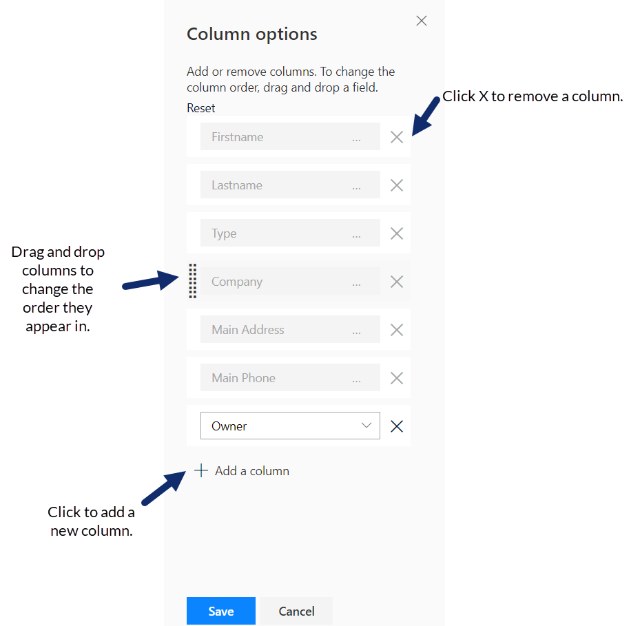 column-options